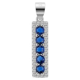Adelia&acute;s Kettenanh&auml;nger ADELIA&acute;S "Anh&auml;nger &ndash; Herzanh&auml;nger aus 925 Silber mit Zirkonia", blau (silber), Schmuckanh&auml;nger, Damen, Silber 925 (Sterlingsilber), Kettenanh&auml;nger, Zum Verschenken an Menschen, die Ihnen am Herzen liegen
