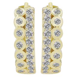 Adelia&acute;s Klappcreolen ADELIA&acute;S "Ohrringe &ndash; Klappcreole aus 925 Silber mit Zirkonia", Damen, Gr. Damen, Silber 925 (Sterlingsilber), gold, Ohrringe Klappcreolen, Ein kleines Geschenk mit gro&szlig;er Wirkung