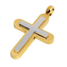 Adelia&acute;s Kettenanh&auml;nger ADELIA&acute;S "Anh&auml;nger &ndash; Kreuz Kreuzanh&auml;nger aus Edelstahl", gold (silber), Schmuckanh&auml;nger, Damen, Edelstahl, Kettenanh&auml;nger, Ideal zum Verschenken &ndash; schlicht und stilvoll