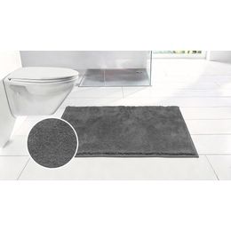 Badematte OTTO HOME "Cali, Badvorleger, Badezimmer Teppich, Duschvorleger", anthrazit, H:10mm, Polyester, Badematten, Badematte, weich, Uni Farben, auch als Teppich erh&auml;ltlich