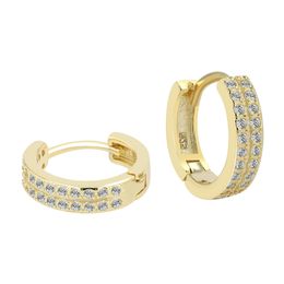 Adelia&acute;s Klappcreolen ADELIA&acute;S "Ohrringe &ndash; Klappcreole aus 925 Silber mit Zirkonia", Damen, Gr. Damen, Silber 925 (Sterlingsilber), gold, Ohrringe Klappcreolen, Ideal als Geschenk zum Muttertag