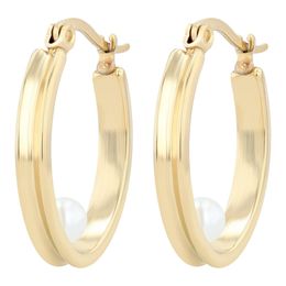 Adelia&acute;s Paar Ohrh&auml;nger ADELIA&acute;S "Ohrringe aus Edelstahl mit Perle", Damen, Gr. Damen, Edelstahl, gold, Ohrringe, Geschenkidee: zeitlos und vielseitig