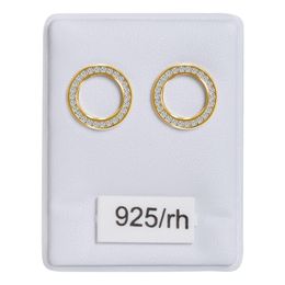 Adelia&acute;s Paar Ohrh&auml;nger ADELIA&acute;S "Ohrringe &ndash; Ohrstecker aus 925 Silber mit Zirkonia", Damen, Gr. Damen, Silber 925 (Sterlingsilber), gold, Ohrringe, Ein Geschenk, das Freude macht