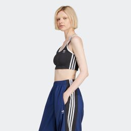 Tanktop adidas originals "ADICOLOR 3-STREIFEN BUSTIER", Damen, Gr. S, schwarz-wei&szlig; (schwarz, wei&szlig;), Obermaterial: 93% Baumwolle, 7% Elasthan, Tops Tanktop, sportliche Schnittform, aus Baumwolle und Elasthan