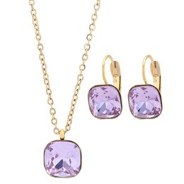 Adelia&acute;s Kette ohne Anh&auml;nger ADELIA&acute;S "Halskette mit Anh&auml;nger &ndash; aus Edelstahl", lila (gold), Halsketten, Damen, 45cm, Edelstahl, Perfekt als Geschenk zum Weihnachten