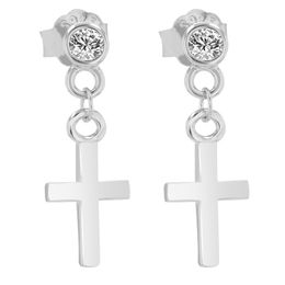 Adelia&acute;s Kettenanh&auml;nger ADELIA&acute;S "Anh&auml;nger &ndash; Kreuz Kreuzanh&auml;nger aus 925 Silber mit Zirkonia", silber, Schmuckanh&auml;nger, Damen, Silber 925 (Sterlingsilber), Kettenanh&auml;nger, Perfekt als Geschenk zum Muttertag