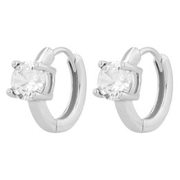 Adelia&acute;s Klappcreolen ADELIA&acute;S "Ohrringe &ndash; Klappcreole aus 925 Silber mit Zirkonia", Damen, Gr. Damen, Silber 925 (Sterlingsilber), silber, Ohrringe Klappcreolen, Ideal als Geschenk f&uuml;r besondere Anl&auml;sse