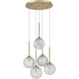 NOVA LUCE H&auml;ngeleuchten "MIRANO", gold (goldfarben), 5, &Oslash; 42cm H: 180cm, 1 Stk., Leuchten, Ohne Beleuchtung