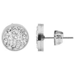 Adelia&acute;s Paar Ohrh&auml;nger ADELIA&acute;S "Ohrringe &ndash; Ohrstecker aus Edelstahl mit Strass Steinchen", Damen, Gr. Damen, Edelstahl, silber, Ohrringe, Ein Geschenk, das Freude macht