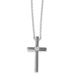 Adelia&acute;s Kette ohne Anh&auml;nger ADELIA&acute;S "Halskette mit Anh&auml;nger &ndash; Kreuz aus Edelstahl", silber, Halsketten, Damen, 48cm, Edelstahl, Geschenkidee: zeitlos und vielseitig
