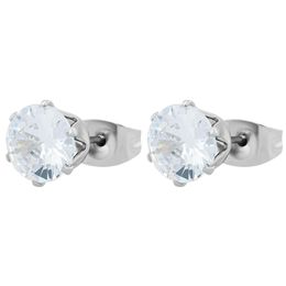 Adelia&acute;s Paar Ohrh&auml;nger ADELIA&acute;S "Ohrringe &ndash; Ohrstecker aus Edelstahl mit Zirkonia", Damen, Gr. Damen, Edelstahl, silber, Ohrringe, Ideal zum Verschenken &ndash; schlicht und stilvoll
