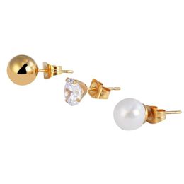 Adelia&acute;s Paar Ohrh&auml;nger ADELIA&acute;S "Ohrringe &ndash; Ohrstecker aus Edelstahl mit Perle", Damen, Gr. Damen, Edelstahl, gold, Ohrringe, Perfekt als Geschenk zum Jubil&auml;um