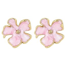 Adelia&acute;s Paar Ohrh&auml;nger ADELIA&acute;S "Ohrringe &ndash; Ohrstecker aus Edelstahl mit Emaille", Damen, Gr. Damen, Edelstahl, rosa (gold), Ohrringe, Sch&ouml;ne Geschenkidee zum Jubil&auml;um