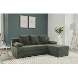 Jockenh&ouml;fer Ecksofa JOCKENH&Ouml;FER GRUPPE "L-Form, B: 191 cm", gr&uuml;n (gr&uuml;n 426, 03), B:191cm H:87cm T:142cm, Korpus: 100% Polyester;Kissen: 100% Polyester, Sofas, Ecksofa, mit Bettfunktion & Bettkasten