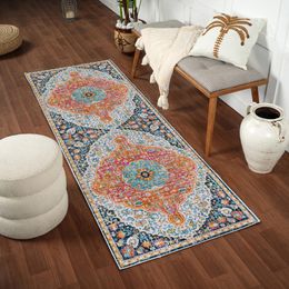 Teppich LIVABLISS "DUNDEE", orange, B:80cm H:10mm L:220cm, Polypropylen (PP), Teppiche, Teppich, Vintage Orient Teppich im Boho Stil