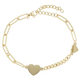 Adelia&acute;s Armband ADELIA&acute;S "Armband &ndash; Herz aus Edelstahl 18 cm", gold, Armb&auml;nder, Damen, 18cm, Edelstahl, Armband, Ideal als Geschenk &ndash; dezent und elegant