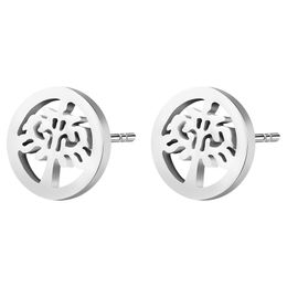 Adelia&acute;s Paar Ohrh&auml;nger ADELIA&acute;S "Ohrringe &ndash; Ohrstecker Lebensbaum aus Edelstahl", Damen, Gr. Damen, Edelstahl, silber, Ohrringe, Ideal als Geschenk &ndash; dezent und elegant