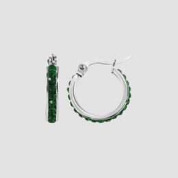 Adelia&acute;s Paar Creolen ADELIA&acute;S "Ohrringe &ndash; Creole aus Edelstahl mit Strass Steinchen", Damen, Gr. Damen, Edelstahl, silber, Ohrringe, Perfekt als Geschenk zum Muttertag