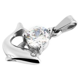 Adelia&acute;s Kettenanh&auml;nger ADELIA&acute;S "Anh&auml;nger aus Edelstahl mit Zirkonia", silber, Schmuckanh&auml;nger, Damen, Edelstahl, Kettenanh&auml;nger, Ideal als Geschenk f&uuml;r besondere Anl&auml;sse