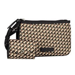 Umh&auml;ngetasche Tom Tailor "Xenia", Damen, Gr. B/H/T: 21,5cm x 14cm x 3cm, schwarz, Polyurethan, Taschen Umh&auml;ngetasche, mit raffiniert geometrischen "T" Print des Logos auf dem Taschenk&ouml;rper