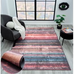 Outdoorteppich "Reese, LAGERR&Auml;UMUNG", bunt, B:160cm H:10mm L:230cm, Polyester, MyFlair M&Ouml;BEL & ACCESSOIRES, Teppiche, Outdoorteppich, bedruckt, gestreift, modernes Design, In- & Outdoor geeignet, waschbar