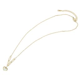 Adelia&acute;s Kette ohne Anh&auml;nger ADELIA&acute;S "Halskette &ndash; Herz aus Edelstahl mit Perlmutt 42+5", gold, Halsketten, Damen, 47cm, Edelstahl, Ein Geschenk, das Freude macht