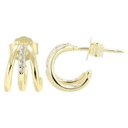 Adelia&acute;s Paar Creolen ADELIA&acute;S "Ohrringe &ndash; Creole aus 925 Silber mit Zirkonia", Damen, Gr. Damen, Silber 925 (Sterlingsilber), gold, Ohrringe, Perfekt als Geschenk f&uuml;r besondere Menschen