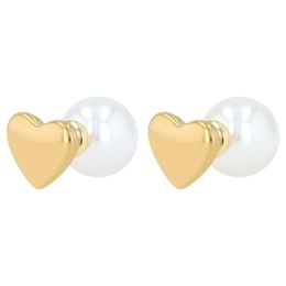Adelia&acute;s Paar Ohrh&auml;nger ADELIA&acute;S "Ohrringe &ndash; Ohrstecker Herz aus Edelstahl mit Perle", Damen, Gr. Damen, Edelstahl, wei&szlig;, Ohrringe, Zum Verschenken &ndash; passend f&uuml;r viele Anl&auml;sse