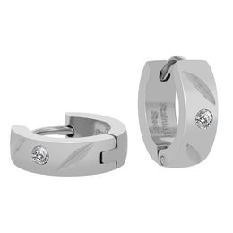 Adelia&acute;s Klappcreolen ADELIA&acute;S "Ohrringe &ndash; Klappcreole aus Edelstahl mit Strass Steinchen", Damen, Gr. Damen, Edelstahl, silber, Ohrringe Klappcreolen, Zum Verschenken &ndash; ideal zum einen besonderen Tag