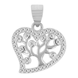 Adelia&acute;s Kettenanh&auml;nger ADELIA&acute;S "Anh&auml;nger &ndash; Herzanh&auml;nger aus 925 Silber mit Zirkonia", silber, Schmuckanh&auml;nger, Damen, Silber 925 (Sterlingsilber), Kettenanh&auml;nger, Zum Verschenken &ndash; ideal zum Valentinstag