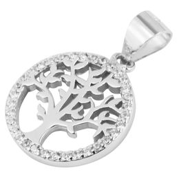 Adelia&acute;s Kettenanh&auml;nger ADELIA&acute;S "Anh&auml;nger &ndash; Lebensbaumanh&auml;nger aus 925 Silber mit Zirkonia", silber, Schmuckanh&auml;nger, Damen, Silber 925 (Sterlingsilber), Kettenanh&auml;nger, Ideal zum Verschenken &ndash; schlicht und stilvoll
