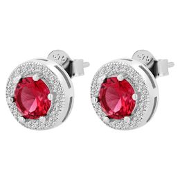 Adelia&acute;s Paar Ohrh&auml;nger ADELIA&acute;S "Ohrringe &ndash; Ohrstecker aus 925 Silber", Damen, Gr. Damen, Silber 925 (Sterlingsilber), rot (silber), Ohrringe, Ein stilvolles Geschenk f&uuml;r besondere Momente