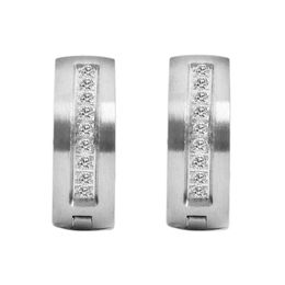 Adelia&acute;s Klappcreolen ADELIA&acute;S "Ohrringe &ndash; Klappcreole aus Edelstahl mit Strass Steinchen", Damen, Gr. Damen, Edelstahl, silber, Ohrringe Klappcreolen, Ideal als Geschenk f&uuml;r besondere Anl&auml;sse
