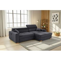 Jockenh&ouml;fer Ecksofa JOCKENH&Ouml;FER GRUPPE "Slider L-Form, B: 277 cm, mit 60 cm elektr. Sitztiefenverstellung", grau (anthrazit 41709), B:279cm T:126cm, Korpus: 100% Polyester;Kissen: 100% Polyester, Sofas, Ecksofa, 140kg Belastbarkeit, USB-Anschluss, Kopfteilverstellung & Zierkissen