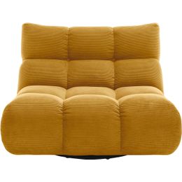 1,5-Sitzer Home Affaire "Cozy Bubble, 360 drehbarer Sessel, Breite 107 cm", gold, B:112cm H:85cm T:108cm, 95% Polyester, 5% Nylon, Sofas, mit eleganter Steppung, Rundumbezug & weicher Polsterung