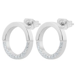 Adelia&acute;s Paar Ohrh&auml;nger ADELIA&acute;S "Ohrringe &ndash; Ohrstecker aus Edelstahl mit Strass Steinchen", Damen, Gr. Damen, Edelstahl, silber, Ohrringe, Zum Verschenken &ndash; ideal zum Geburtstag