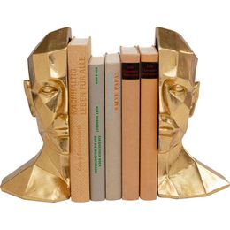 Buchst&uuml;tze KARE DESIGN "Face", goldfarben, B:16cm H:24cm T:11,5cm, Polyresin, Buchst&uuml;tzen, aus Polyresin