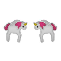 Adelia&acute;s Paar Ohrh&auml;nger ADELIA&acute;S "Ohrringe &ndash; Ohrstecker Einhorn aus 925 Silber mit Emaille", M&auml;dchen, Gr. M&auml;dchen, Silber 925 (Sterlingsilber), silber, Ohrringe, Zum Verschenken an Menschen, die Ihnen am Herzen liegen
