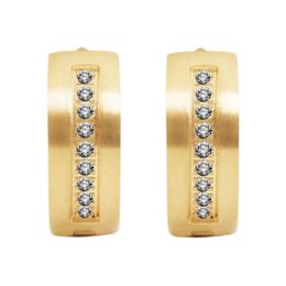 Adelia&acute;s Klappcreolen ADELIA&acute;S "Ohrringe &ndash; Klappcreole aus Edelstahl mit Strass Steinchen", Damen, Gr. Damen, Edelstahl, gold, Ohrringe Klappcreolen, Ein stilvolles Geschenk f&uuml;r besondere Momente
