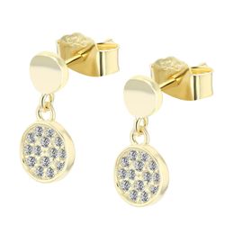 Adelia&acute;s Kettenanh&auml;nger ADELIA&acute;S "Anh&auml;nger &ndash; Anh&auml;nger aus 925 Silber mit Zirkonia", gold, Schmuckanh&auml;nger, Damen, Silber 925 (Sterlingsilber), Kettenanh&auml;nger, Ideal als Geschenk zum Geburtstag