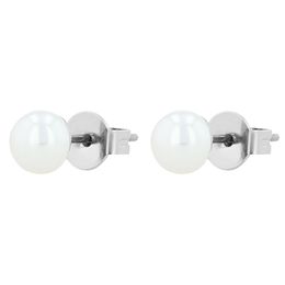 Adelia&acute;s Paar Ohrh&auml;nger ADELIA&acute;S "Ohrringe &ndash; Ohrstecker aus Edelstahl mit Perle", Damen, Gr. Damen, Edelstahl, wei&szlig; (silber), Ohrringe, Geschenkidee: zeitlos und vielseitig