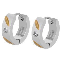Adelia&acute;s Klappcreolen ADELIA&acute;S "Ohrringe &ndash; Klappcreole aus Edelstahl mit Strass Steinchen", Damen, Gr. Damen, Edelstahl, gold, Ohrringe Klappcreolen, Ein stilvolles Geschenk f&uuml;r besondere Momente