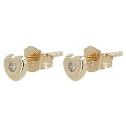 Adelia&acute;s Paar Ohrh&auml;nger ADELIA&acute;S "Ohrringe &ndash; Ohrstecker Herz aus 333 Gold mit Zirkonia", M&auml;dchen, Gr. M&auml;dchen, gold, Ohrringe, Zum Verschenken &ndash; ideal zum Muttertag