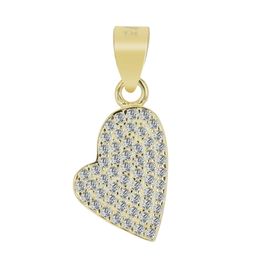 Adelia&acute;s Kettenanh&auml;nger ADELIA&acute;S "Anh&auml;nger &ndash; Herz Herzanh&auml;nger aus 925 Silber mit Zirkonia", gold, Schmuckanh&auml;nger, Damen, Silber 925 (Sterlingsilber), Kettenanh&auml;nger, Ideal als Geschenk f&uuml;r besondere Anl&auml;sse