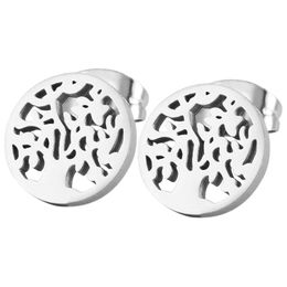 Adelia&acute;s Paar Ohrh&auml;nger ADELIA&acute;S "Ohrringe &ndash; Ohrstecker Lebensbaum aus Edelstahl", Damen, Gr. Damen, Edelstahl, silber, Ohrringe, Eine sch&ouml;ne Geschenkidee f&uuml;r jeden Anlass