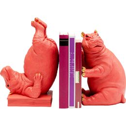 Buchst&uuml;tze KARE DESIGN "Hippo Pink", pink, B:18,5cm H:25,7cm T:13,5cm, Polyresin, Buchst&uuml;tzen, aus Polyresin