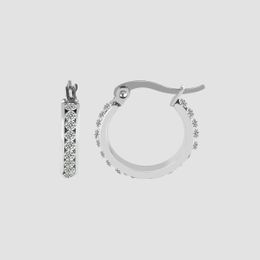 Adelia&acute;s Paar Creolen ADELIA&acute;S "Ohrringe &ndash; Creole aus Edelstahl mit Strass Steinchen", Damen, Gr. Damen, Edelstahl, silber, Ohrringe, Geschenkidee: zeitlos und vielseitig