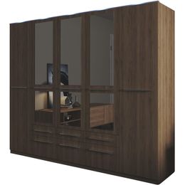 Kleiderschrank Priess "Schrank Garderobe W&auml;scheschrank Barcelona in 5 Breiten", braun (eichefarben artisan), B:230cm H:193cm T:54cm, Holzwerkstoff, Schr&auml;nke, Kleiderschrank, viel Stauraum, ger&auml;umige Schubk&auml;sten, mit Spiegel, MADE IN GERMANY