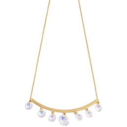 Adelia&acute;s Kette ohne Anh&auml;nger ADELIA&acute;S "Halskette &ndash; Ankerkette aus Edelstahl mit Zirkonia 43 cm", gold, Halsketten, Damen, 43cm, Edelstahl, Ideal zum Verschenken &ndash; schlicht und stilvoll
