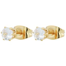 Adelia&acute;s Paar Ohrh&auml;nger ADELIA&acute;S "Ohrringe &ndash; Ohrstecker aus Edelstahl mit Zirkonia", Damen, Gr. Damen, Edelstahl, gold, Ohrringe, Perfekt als Geschenk zum Valentinstag